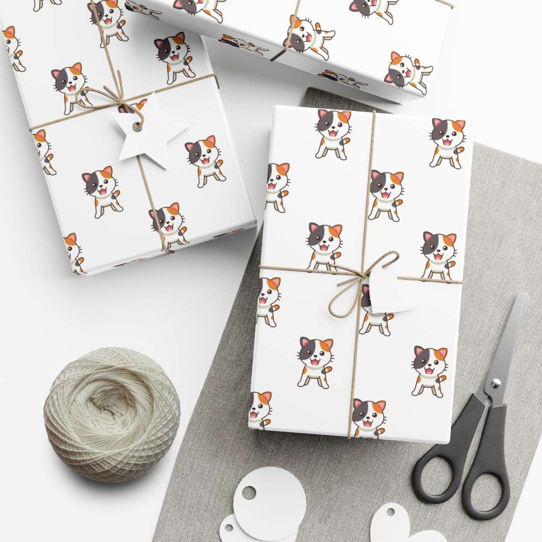Calico Cat Gift Wrap - Purrfectly Cute Feline-Themed Gifts – Happy ...