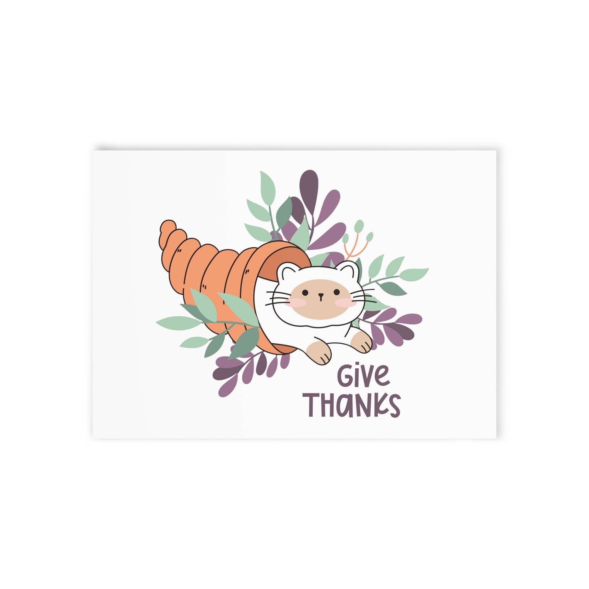 Cornucopia Kitty Greeting Card: Spread Cat Cheer & Gratitude – Happy ...