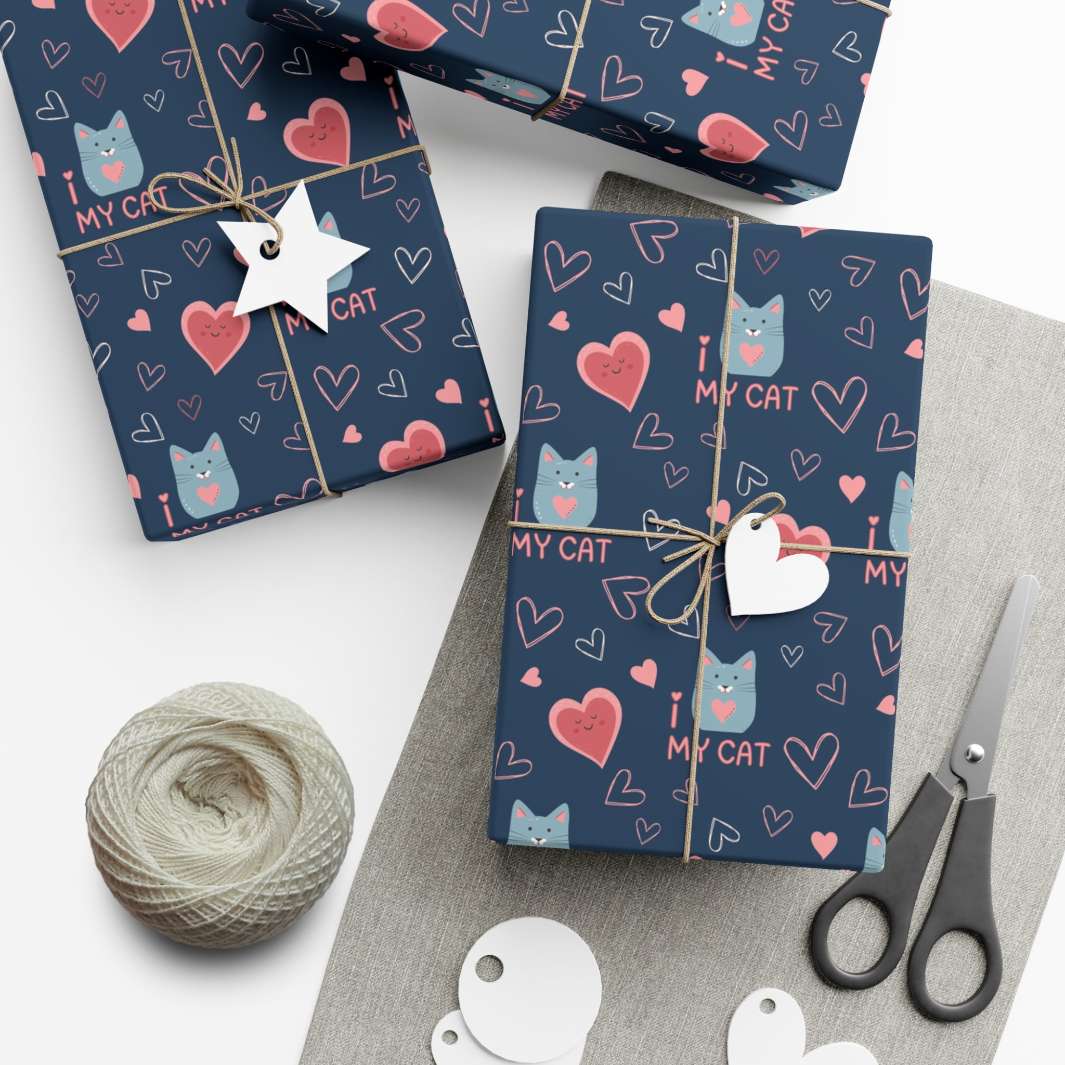 I Love My Cat Gift Wrap: Purrfect for Cat Lovers – Happy Little Kitty