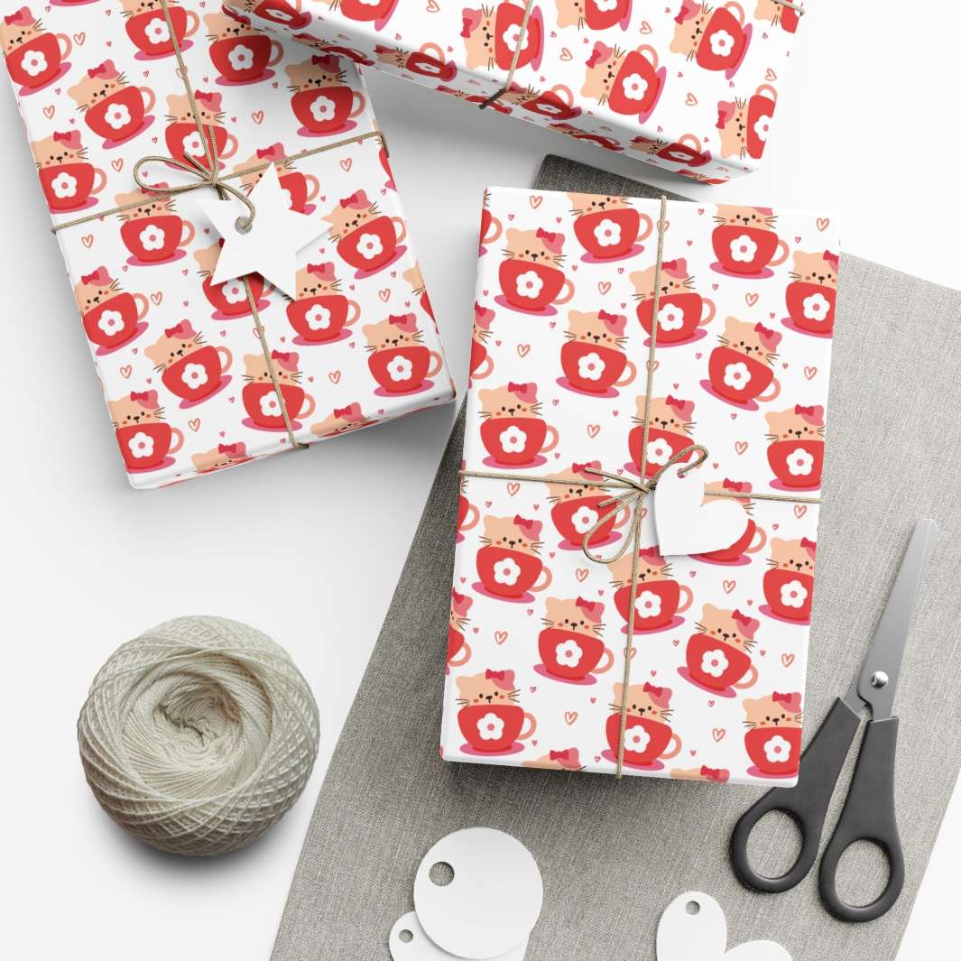 Java Cat Gift Wrap - Happy Little Kitty